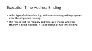 UNIT 3-EXPLAINING THE MEMORY MANAGEMENT LOGICAL AND AND PHYSICAL DATA ...