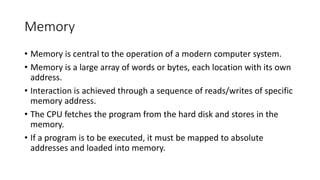 UNIT 3-EXPLAINING THE MEMORY MANAGEMENT LOGICAL AND AND PHYSICAL DATA ...