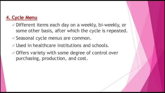 Unit 3 - Factors to Consider in Menu Planning.pptx | Food Industry ...