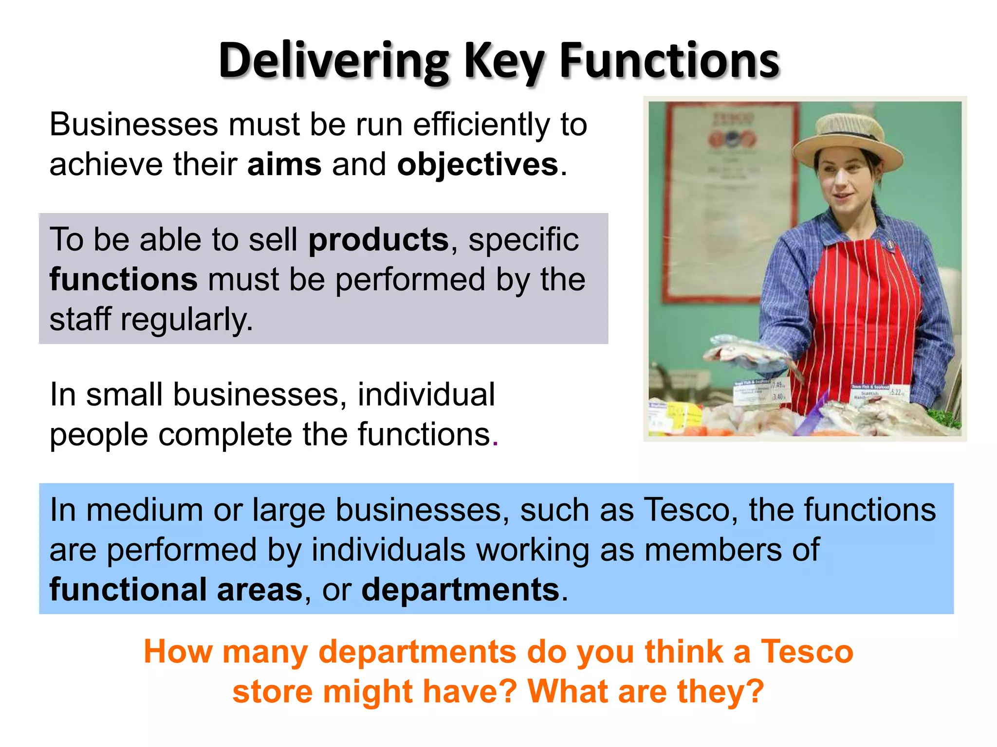 BTEC National in ICT: Unit 3 - Functional Areas in more detail - Tesco ...