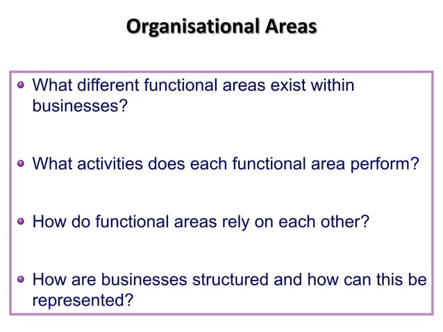 BTEC National in ICT: Unit 3 - Functional Areas in more detail - Tesco ...