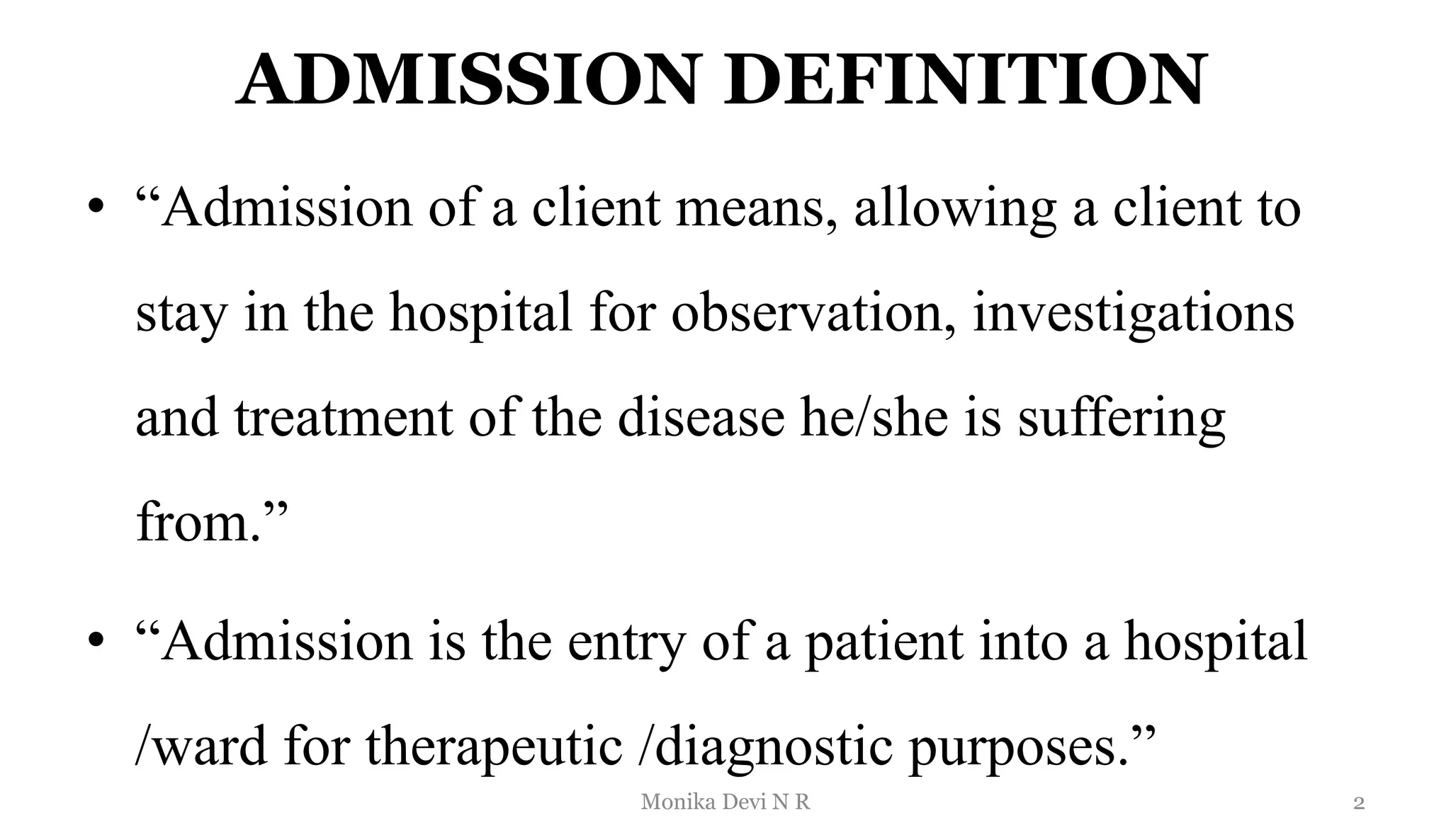 Hospital Admission and Discharge | PPTX