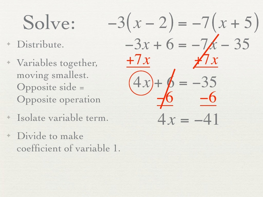 Unit 3 hw 4 - solving equations variable both sides Unit 3 hw 4 - solving equations variable both sides