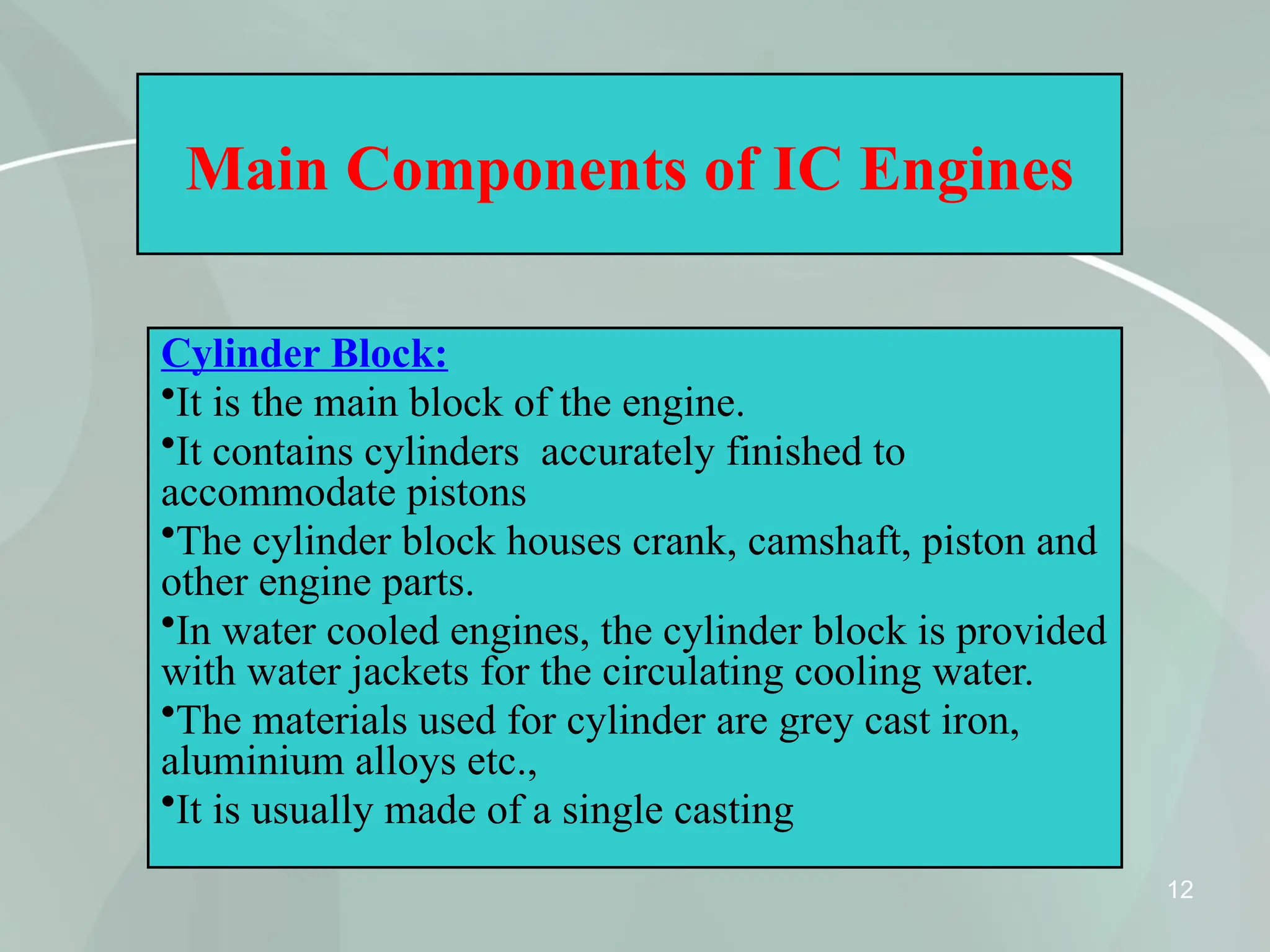 alk basics about IC engines, components and working principles. | PPTX