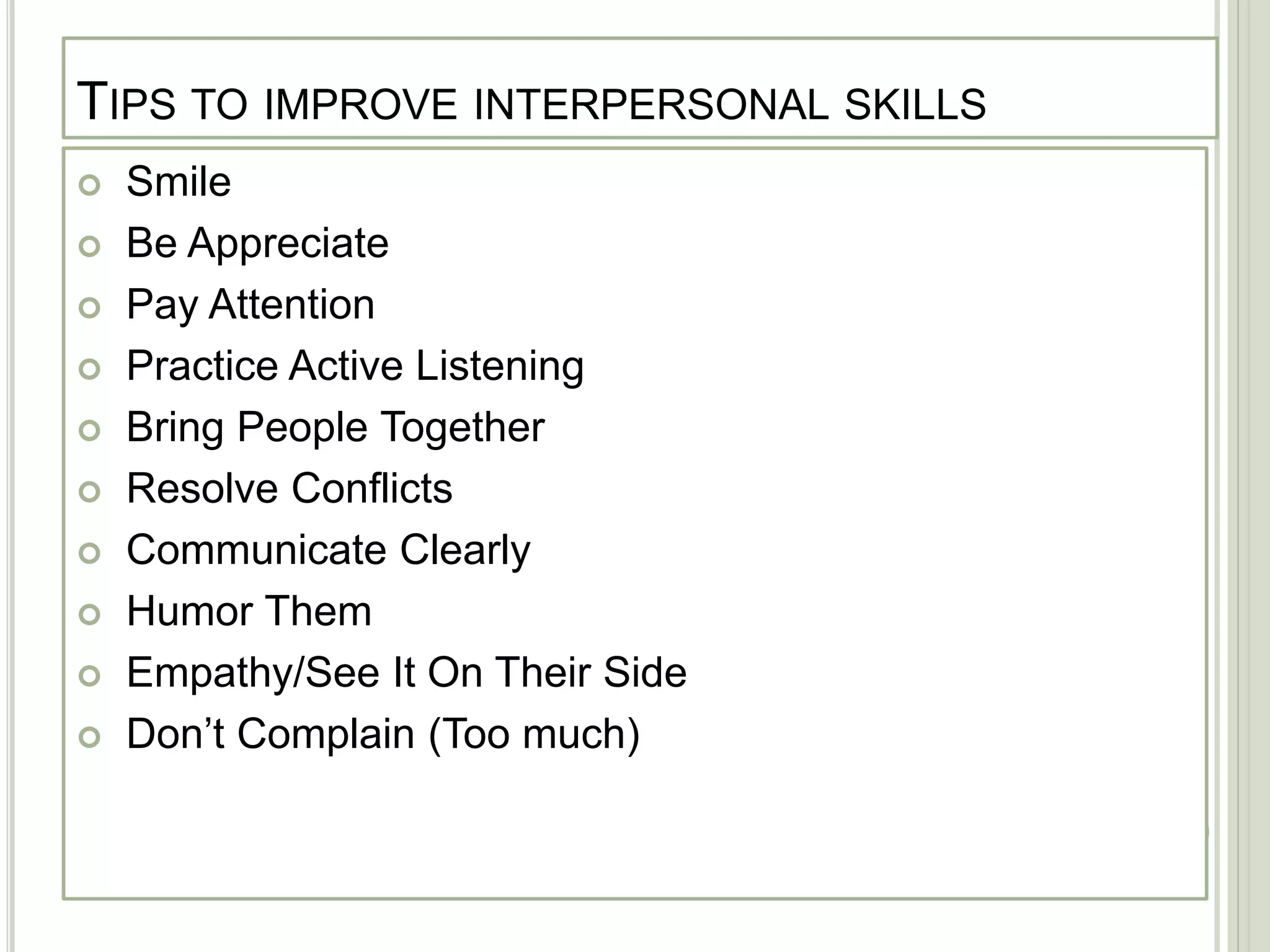 Unit 3 interpersonal skills | PPTX