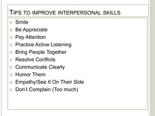 Unit 3 interpersonal skills | PPTX