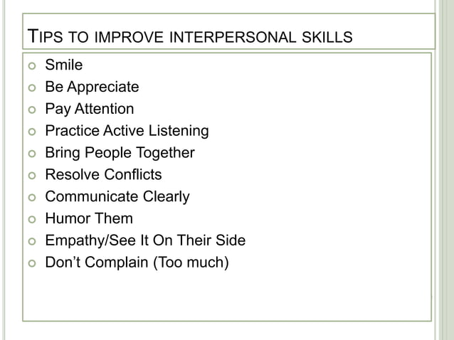 Unit 3 interpersonal skills | PPTX