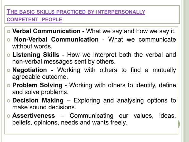 Unit 3 interpersonal skills | PPTX