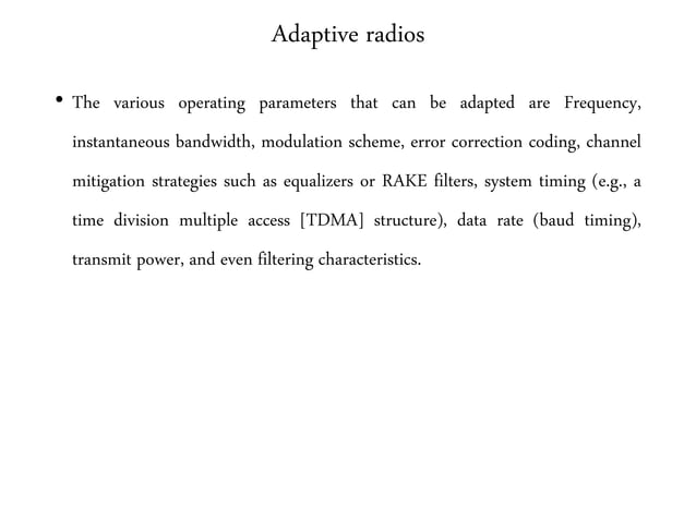 Unit 3 introduction to cognitive radios | PPTX