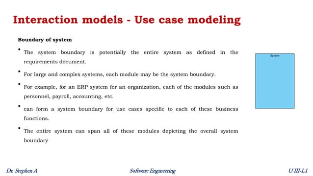 Unit 3 - Lecture 1 - Context Models – Interaction models – Structural models – Behavioral models ...