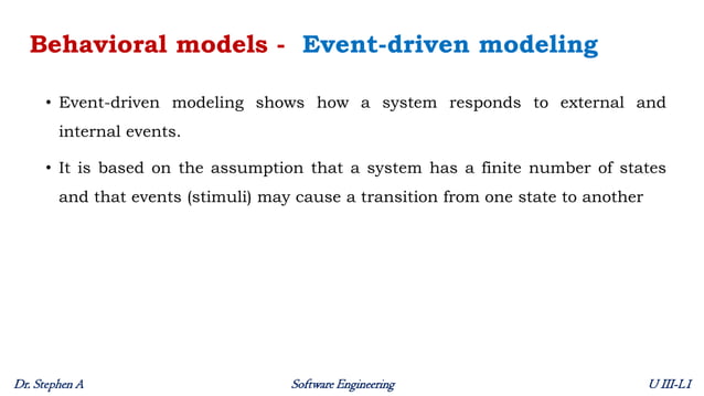 Unit 3 - Lecture 1 - Context Models – Interaction models – Structural ...