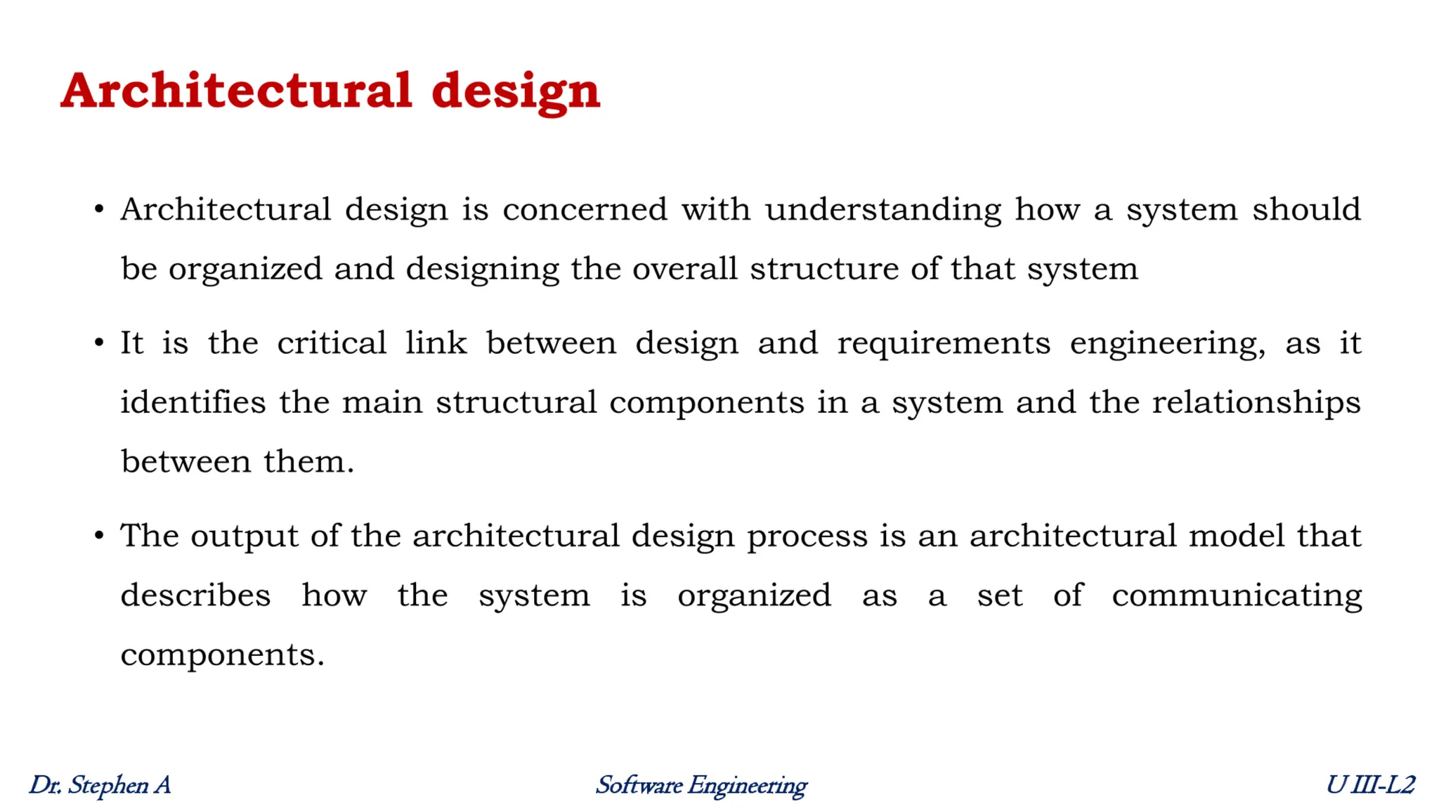 Unit 3 - Lecture 2 - Architectural design decisions - Architectural views.pdf