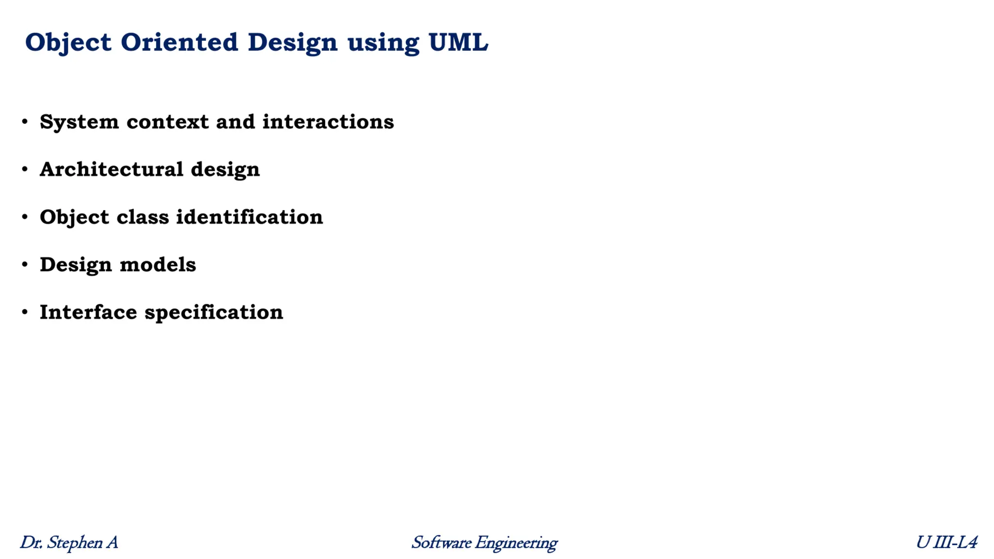 Unit 3 Lecture 4 Object Oriented Design Using Umlpdf 