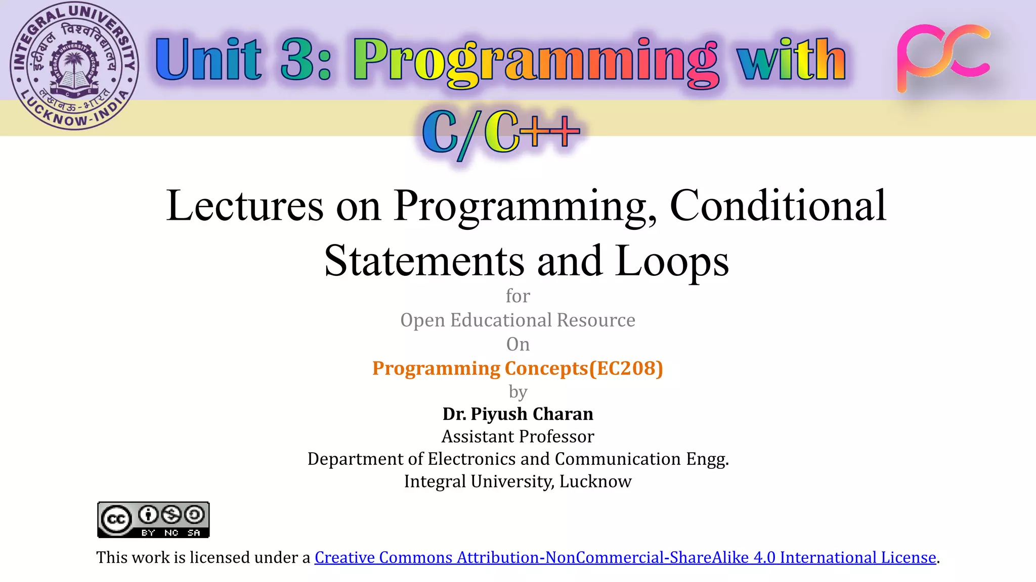 Unit 3 Lecture Notes On Programming Ppt 7162