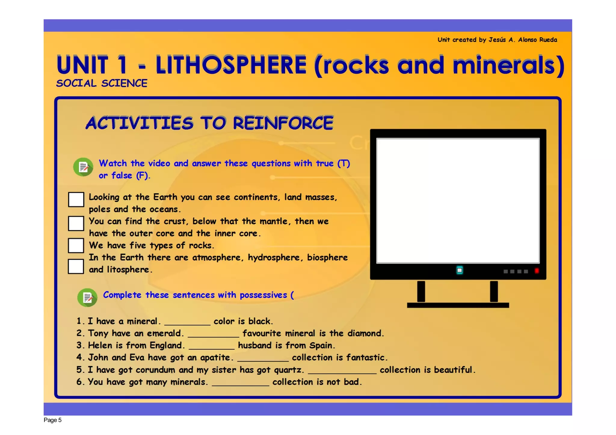Unit 3 lithosphere rocks and minerals | PPT