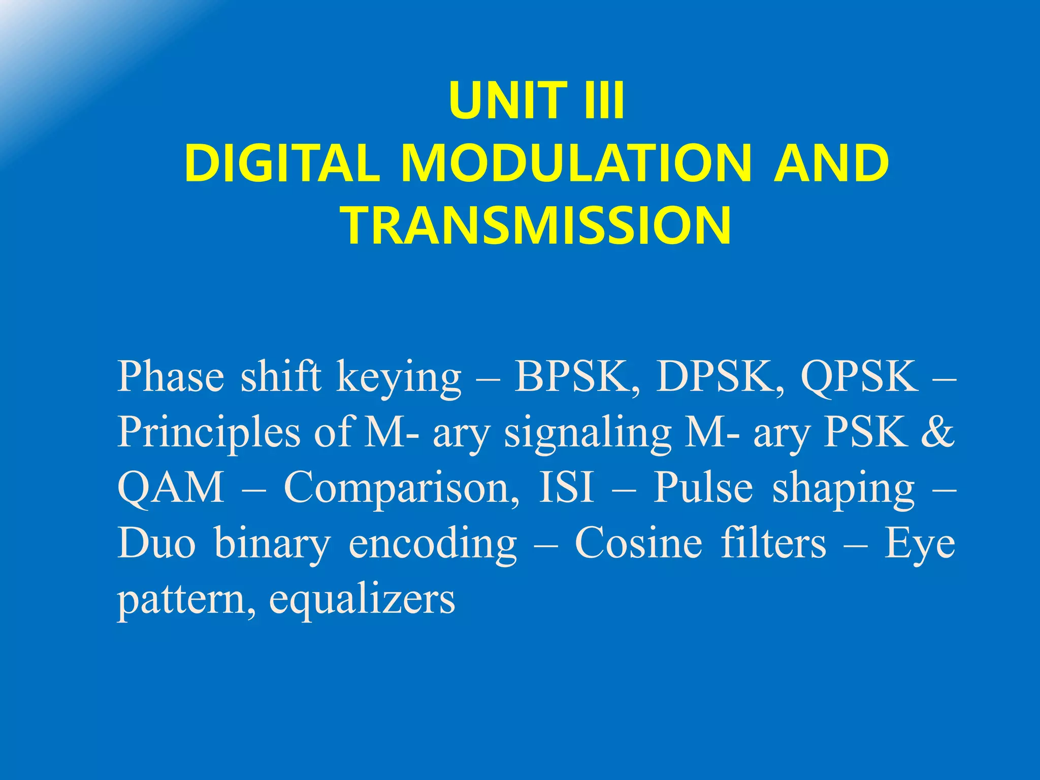EC 8395 - Communication Engineering - Unit 3 m - ary signaling | PDF