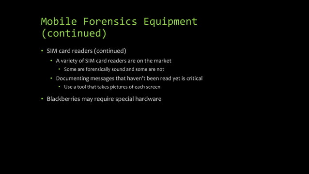 Mobile Forensics and Investigation Android Forensics | PPTX | Operating Systems | Computer ...
