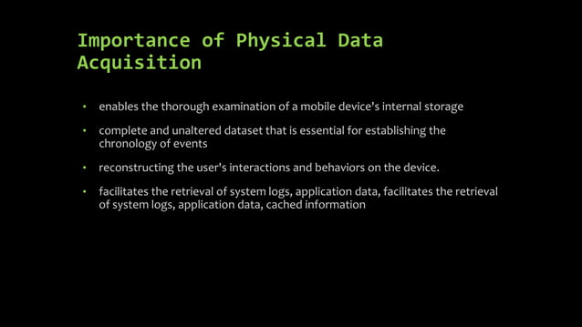 Mobile Forensics and Investigation Android Forensics | PPTX | Operating Systems | Computer ...