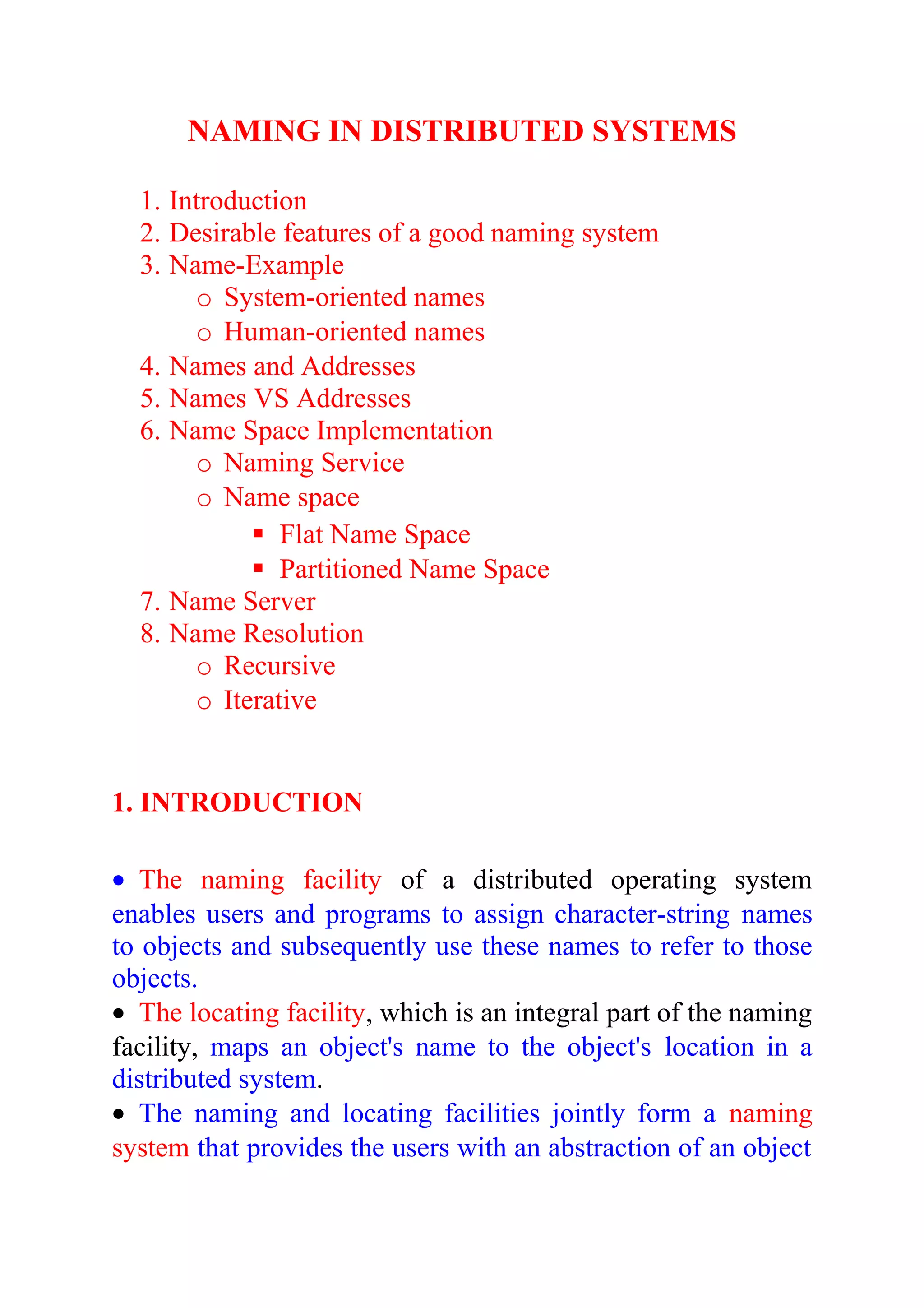 Naming In Distributed System Doc