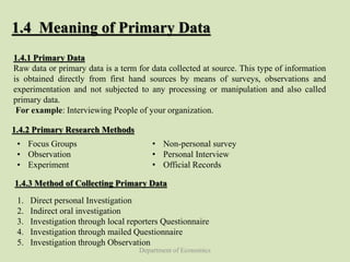 Primary and Secondary Data | PPTX