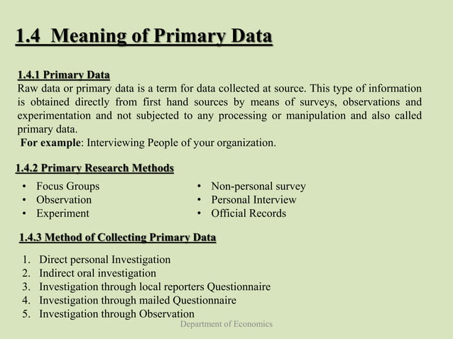 Primary and Secondary Data | PPTX | Business | Business and Finance