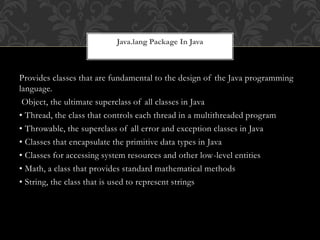 Unit3 part3-packages and interfaces | PPTX