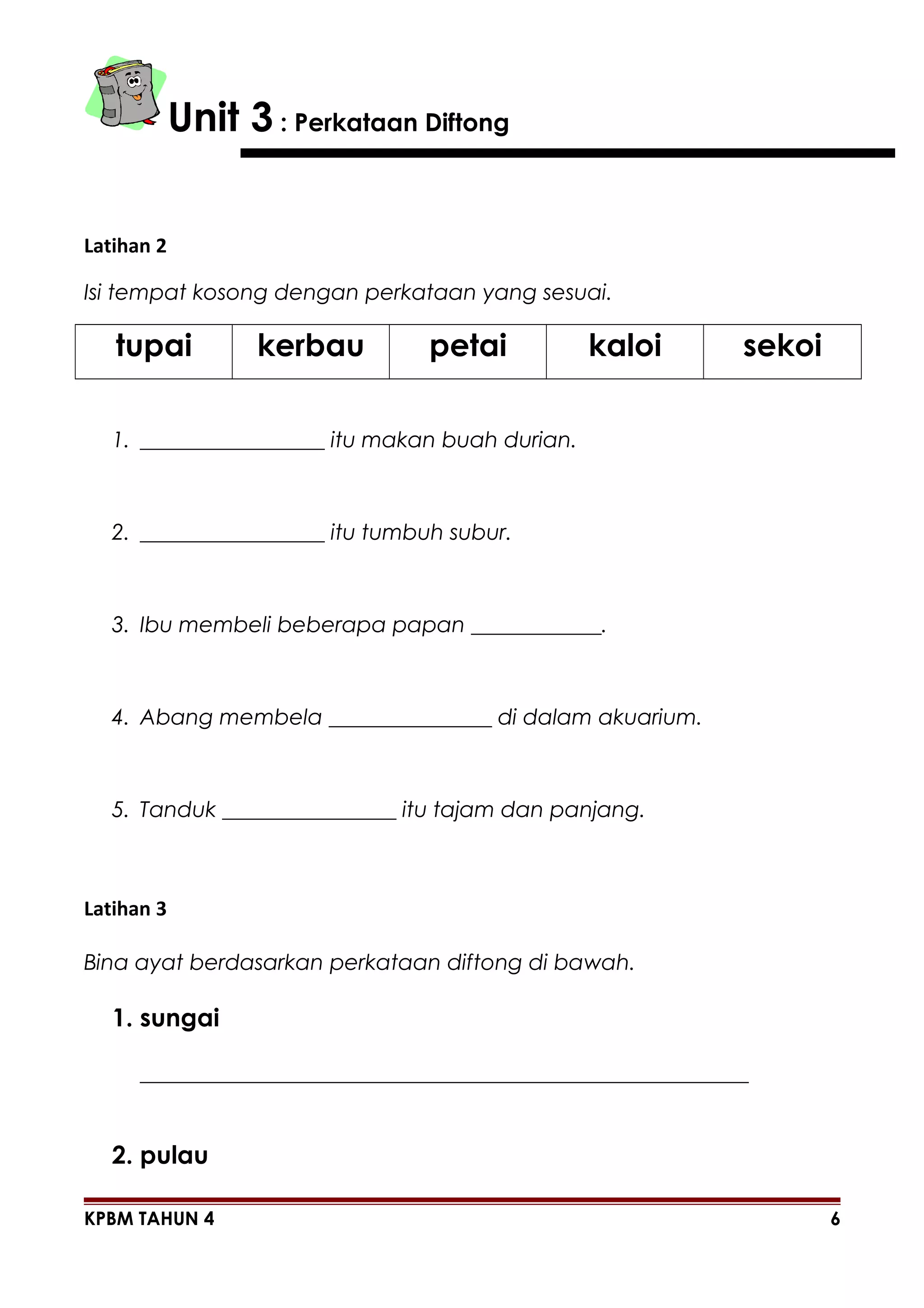 Perkataan diftong | PDF