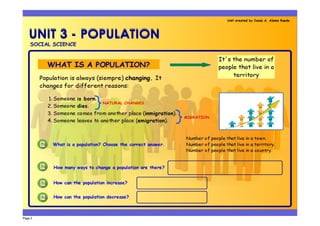 Unit 3 population (social science) | PDF