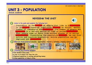 Unit 3 population (social science) | PDF