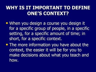 Unit 3- PSA -Defining Context in CD and SD | PPT
