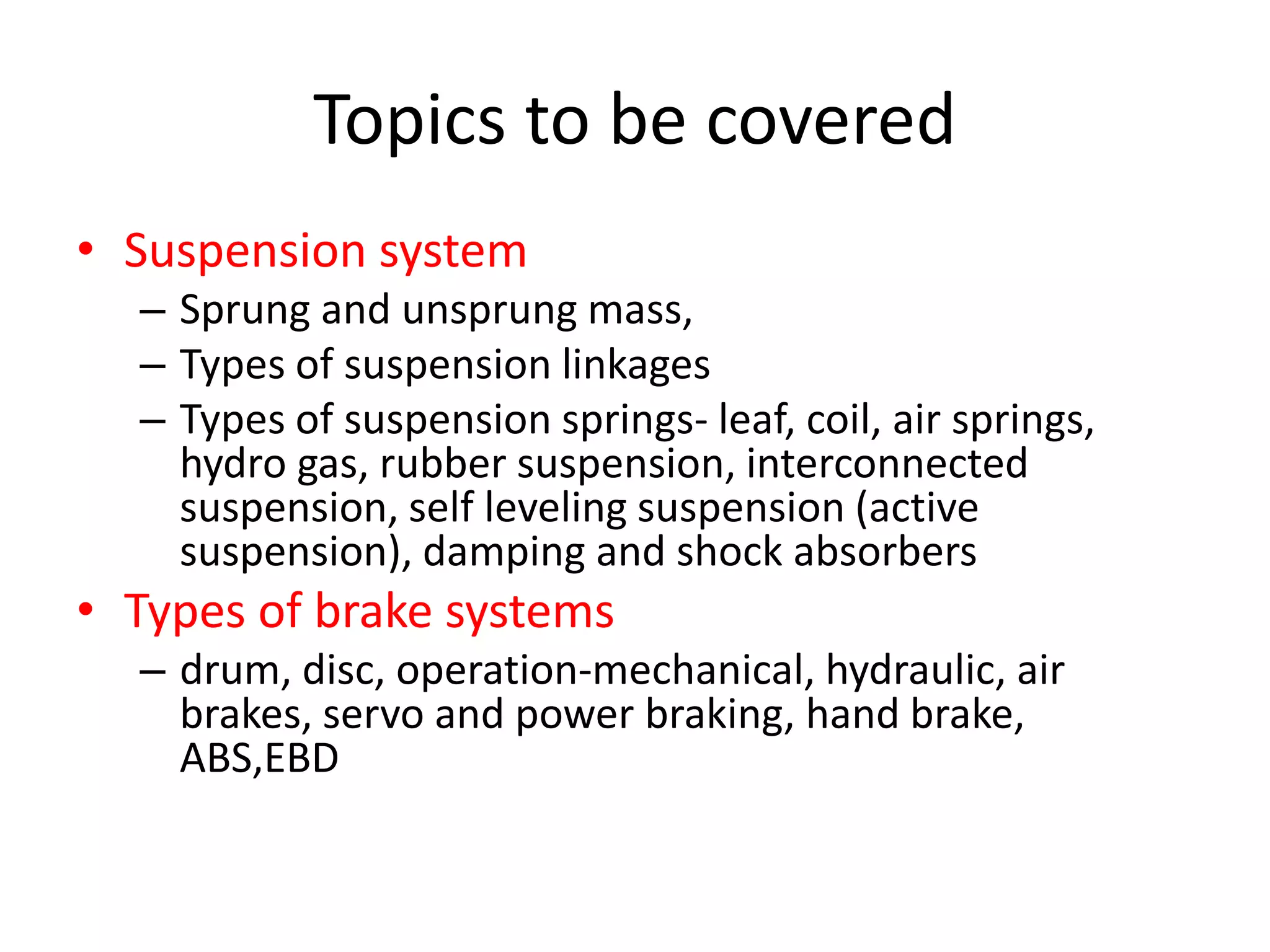Unit 3 Suspension and Brakes System | PDF