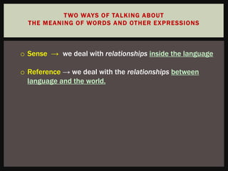 Unit 3 - Reference and Sense | PPTX