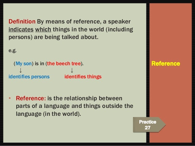 Unit 3 - Reference and Sense