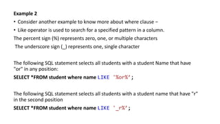 Unit 3-Select Options and Aggregate Functions in SQL (1).pptx
