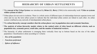 Comprehensive Analysis of Urban Settlement Hierarchies and ...