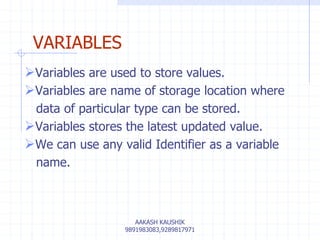 c++ programming Unit 3 variables,data types | PPTX