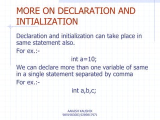 c++ programming Unit 3 variables,data types | PPTX
