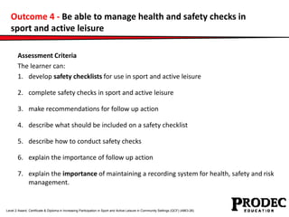 Unit 302 health, safety and risk management in sport and active leisure ...