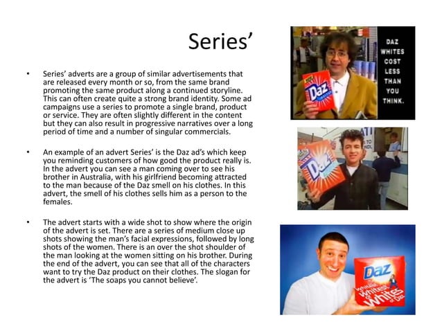 Creative Media BTEC- Unit 30, Assignment 1 Advert Structures | PPT