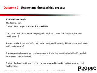 Unit 319 understanding the fundamentals of coaching programmes | PPTX ...