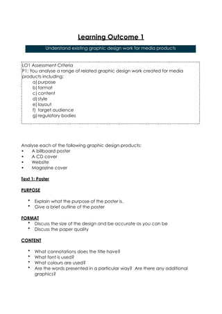 Cambridge Technicals Media Level 3 - Unit 32 graphic design for media ...