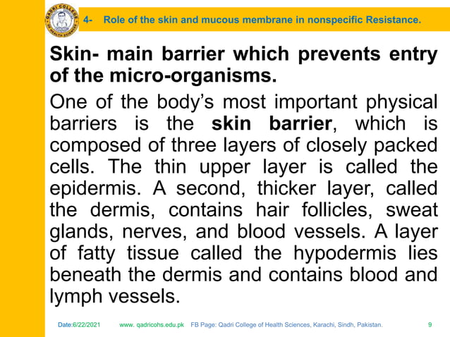 functions of skin, mucous membrane, types of immunity, phagocytosis | PPT