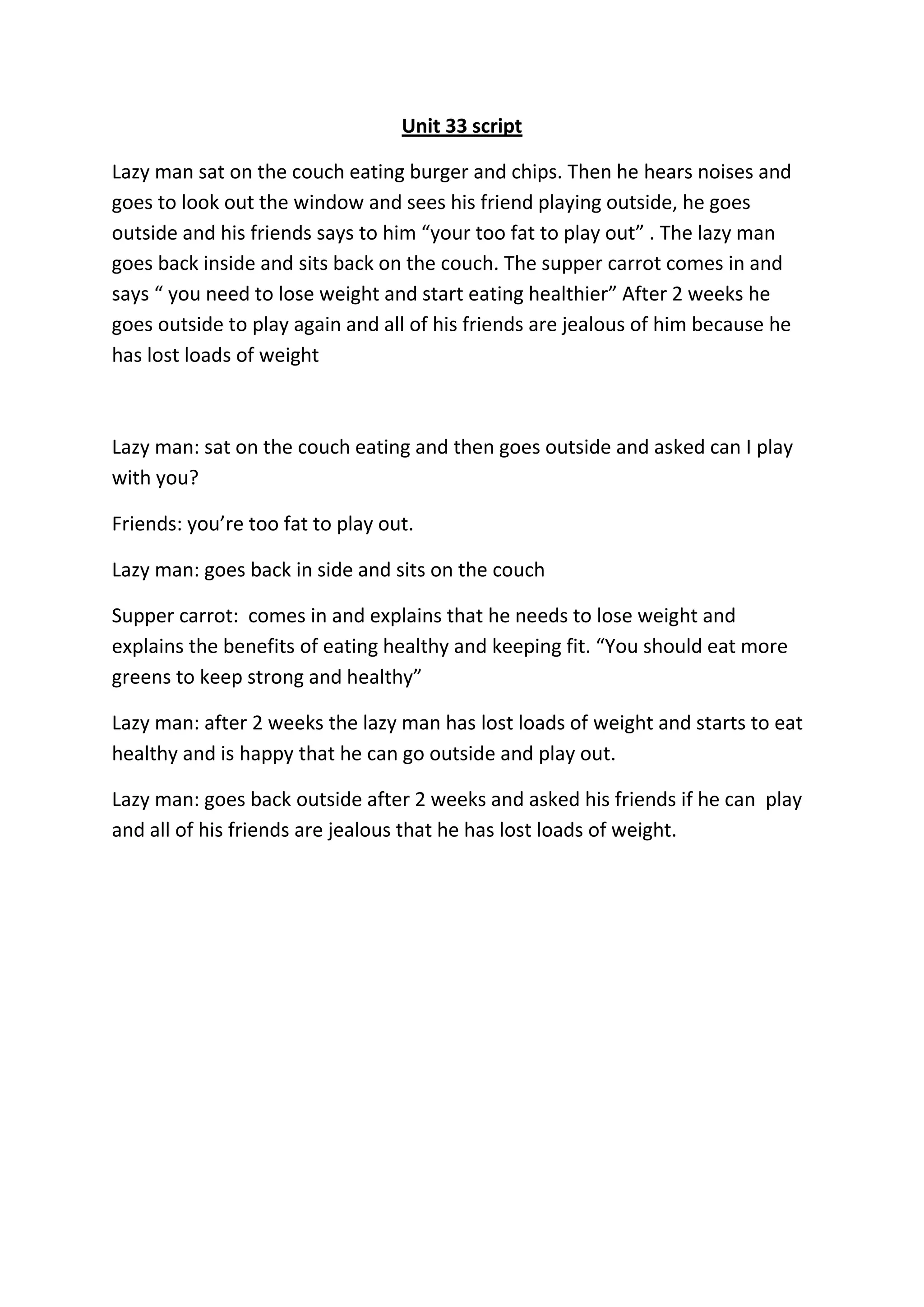 Unit 33 script | DOCX