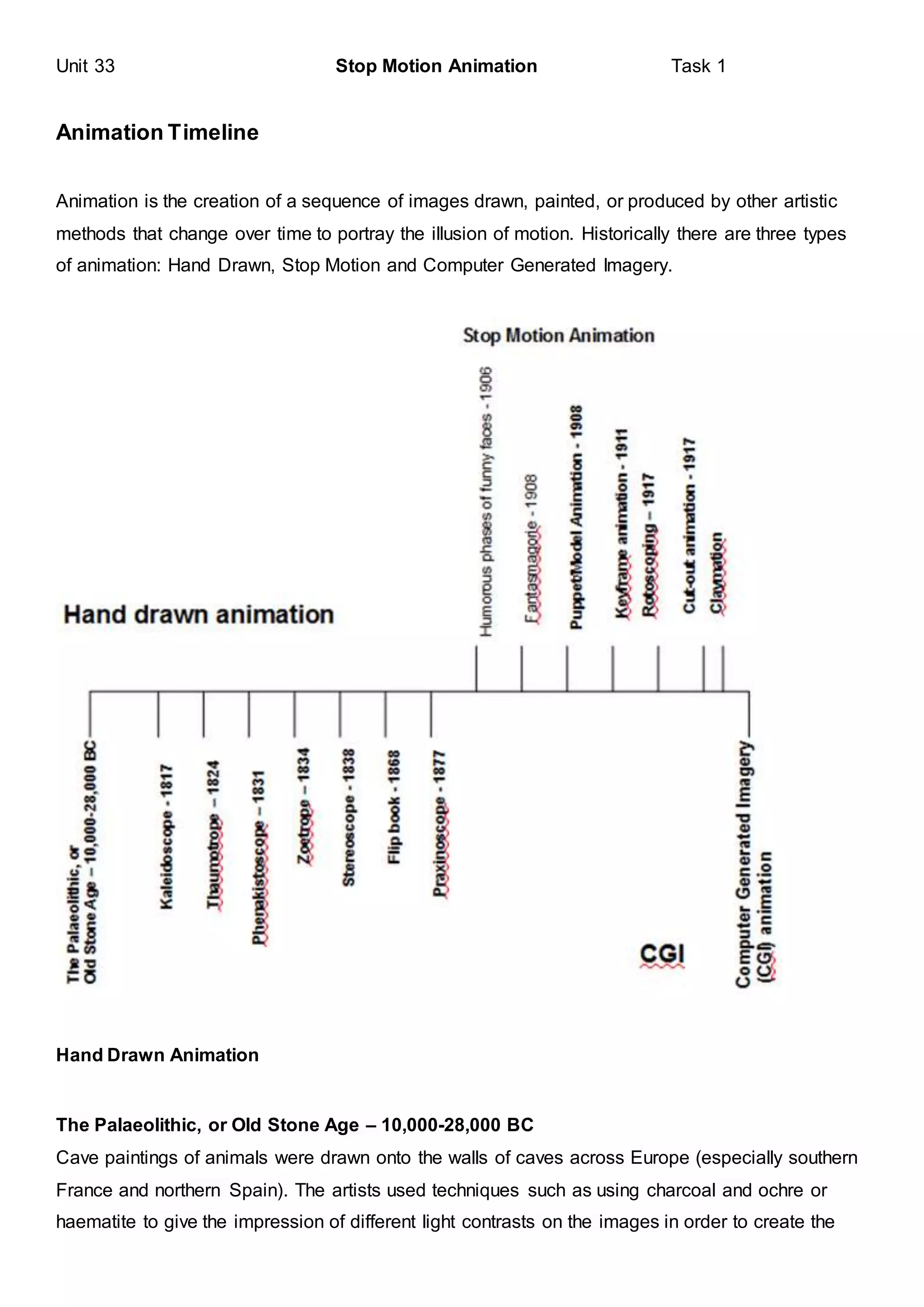 Unit 33 stop motion animation timeline task 1 | PDF