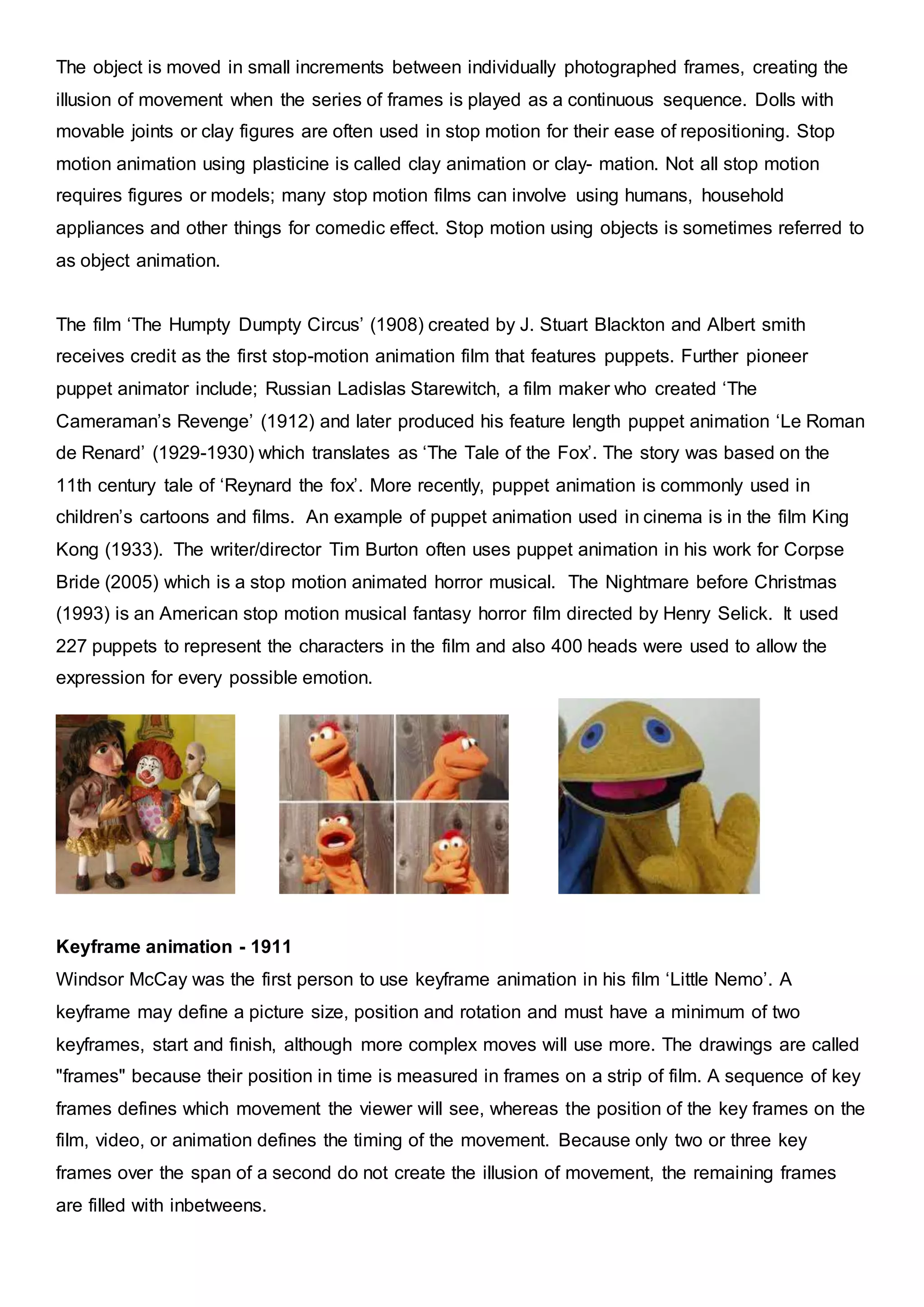 Unit 33 stop motion animation timeline task 1 | PDF