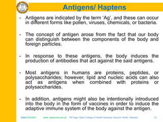 humoral cell mediated immunity, antigen hapten antibodies | PPTX