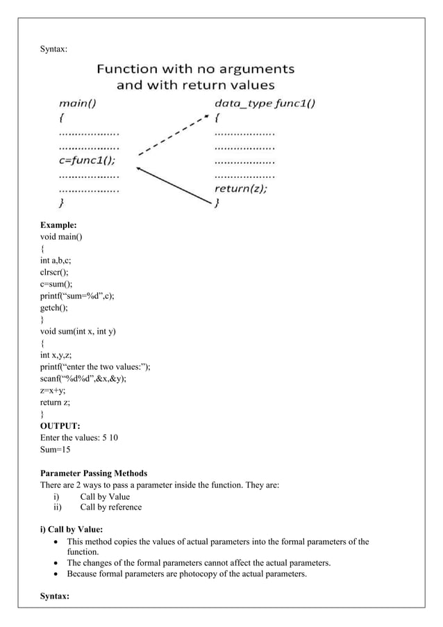 Arrays And Function Basic C Programming Notes Pdf Programming