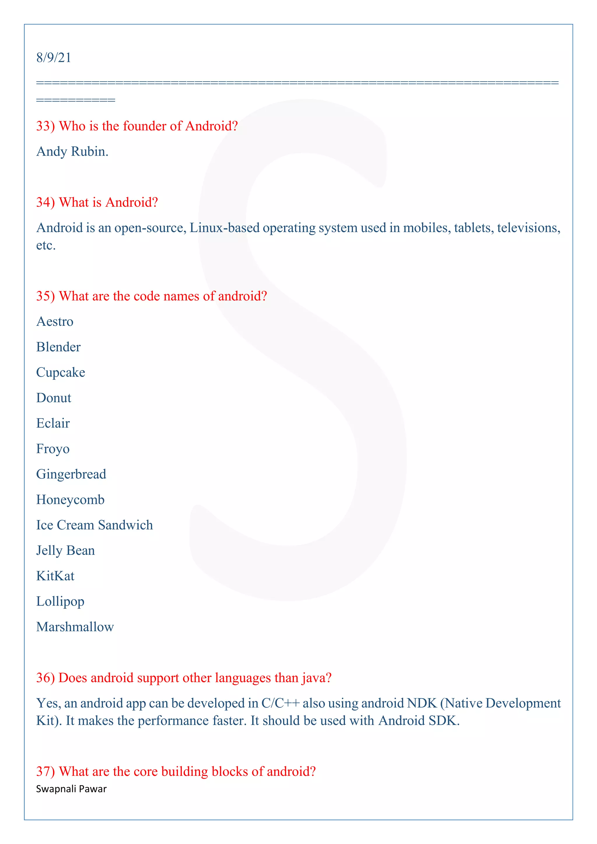 Unit 3 introduction to android | PDF | Programming Languages | Computing