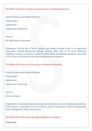 Unit 3 introduction to android | PDF | Programming Languages | Computing