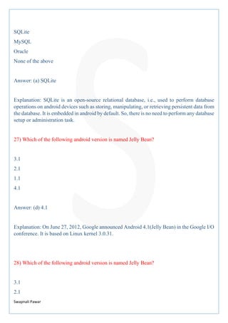 Unit 3 introduction to android | PDF | Programming Languages | Computing